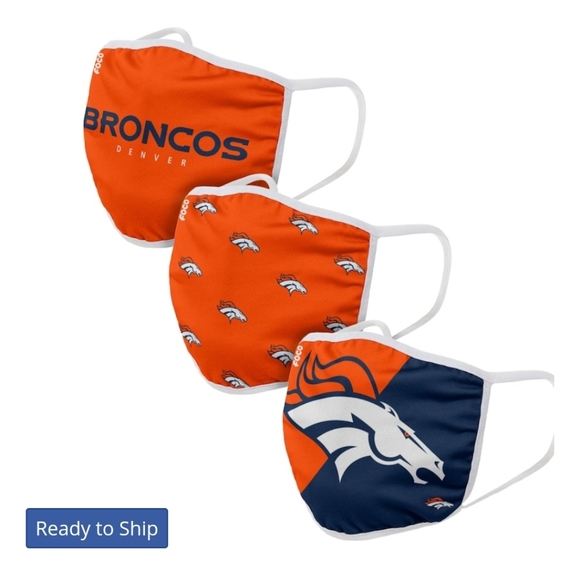 NFL | Accessories | Denver Broncos Adult Face Covering 3pack Face Mask ...